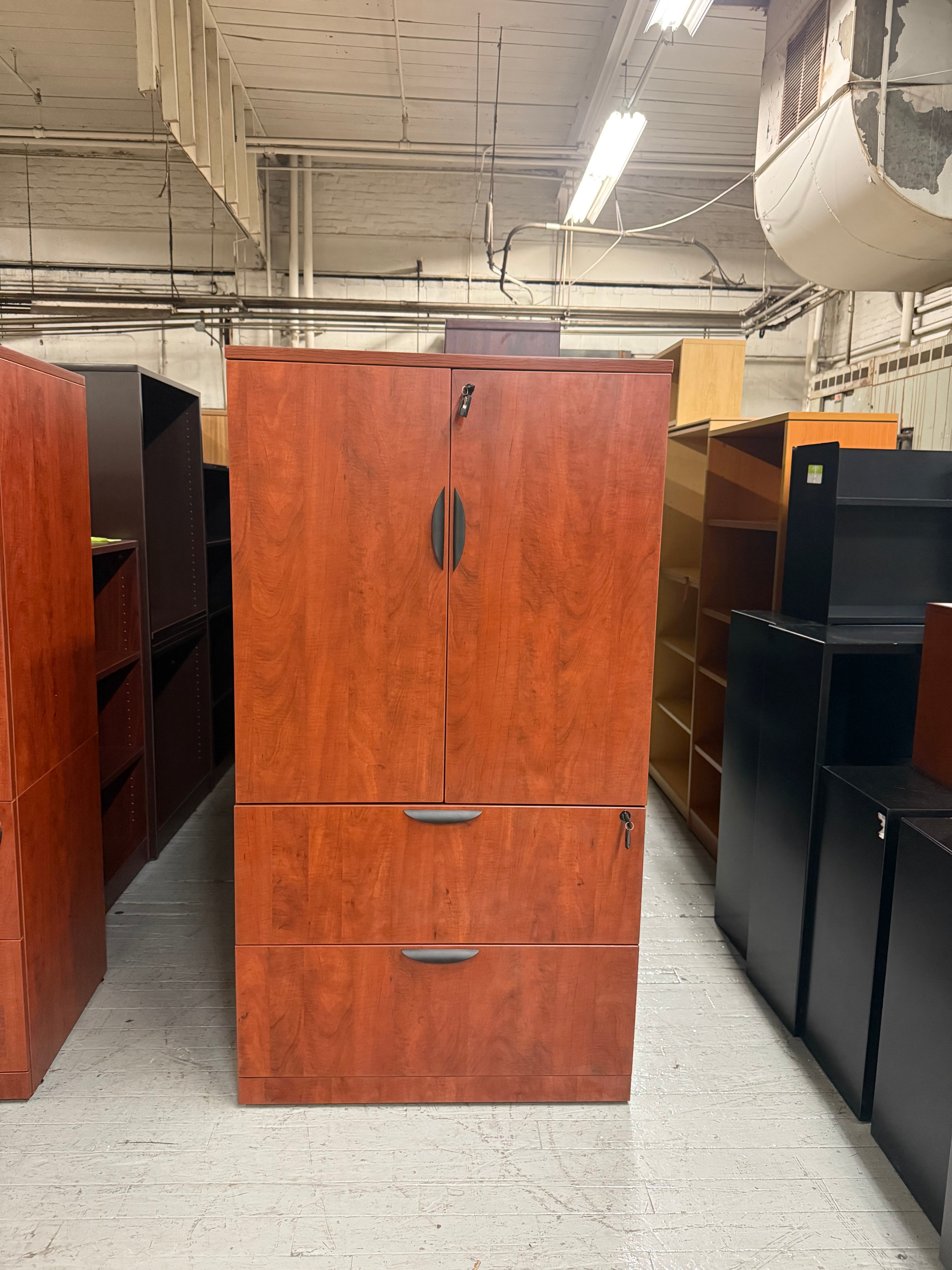 File Cabinet with Hutch – COE Lateral Storage Solution