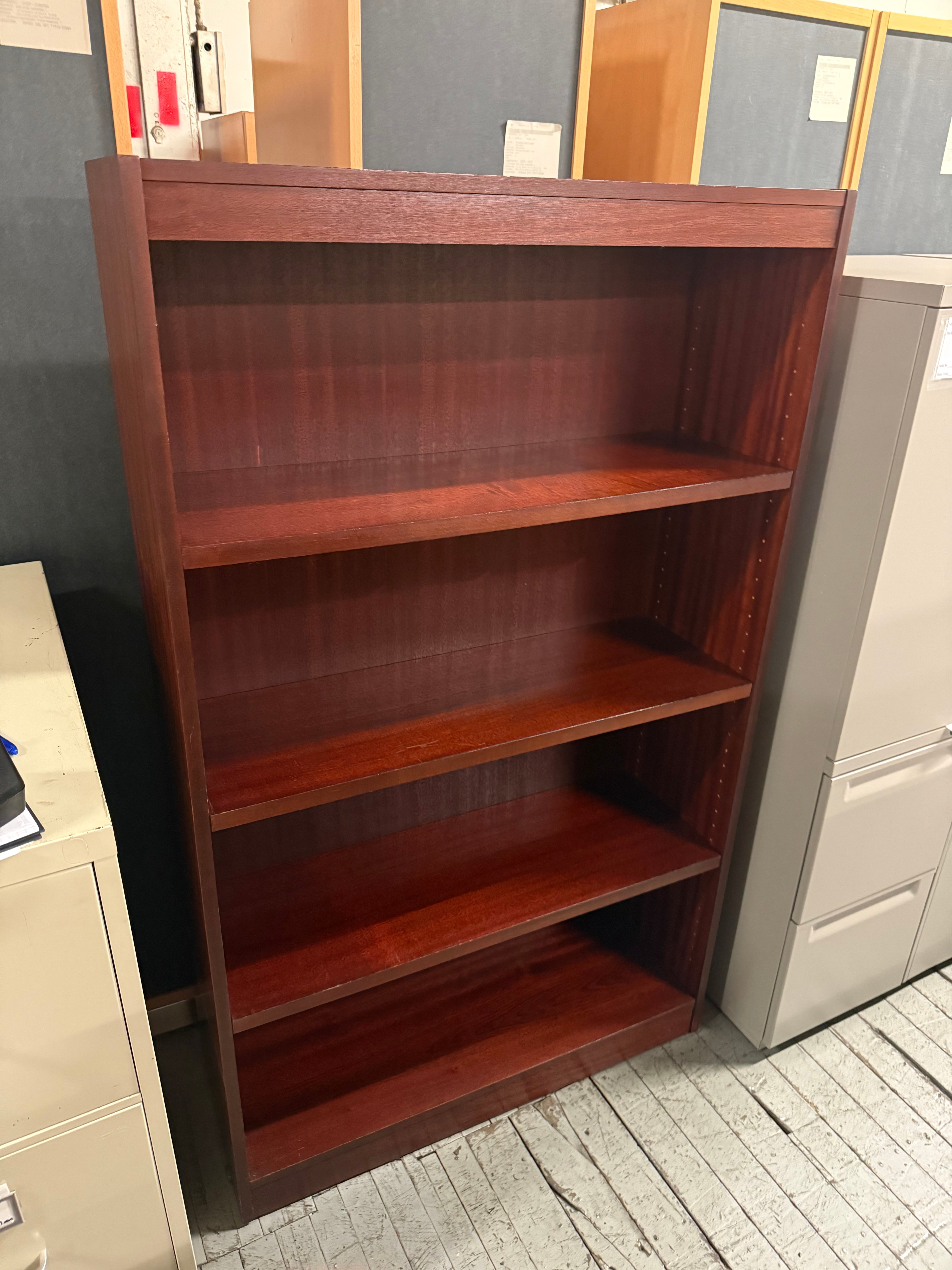 4 Shelf Bookcase – Classic Mahogany Finish for Any Space