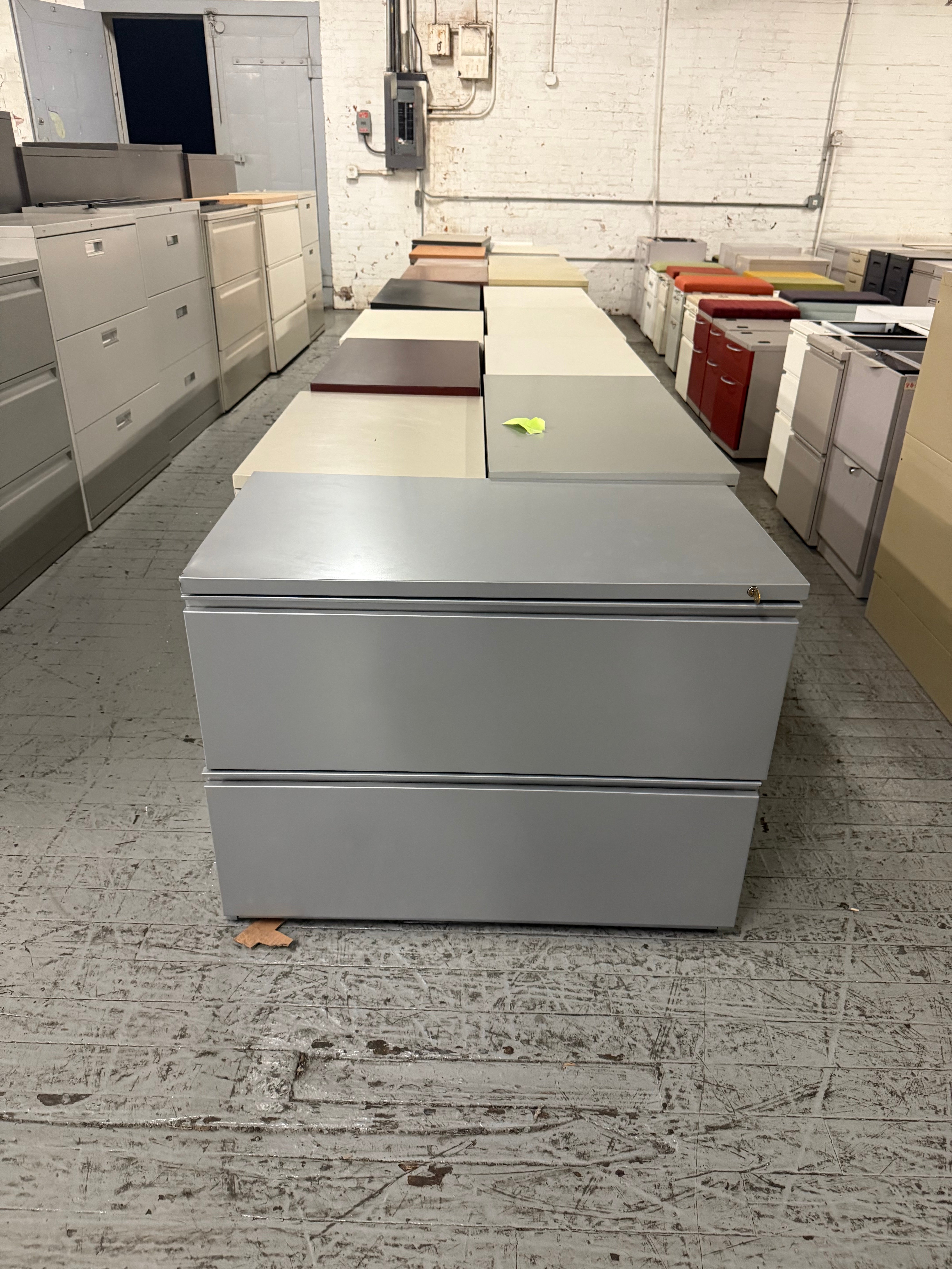 Lateral File Cabinet Metal – Herman Miller 2-Drawer Grey